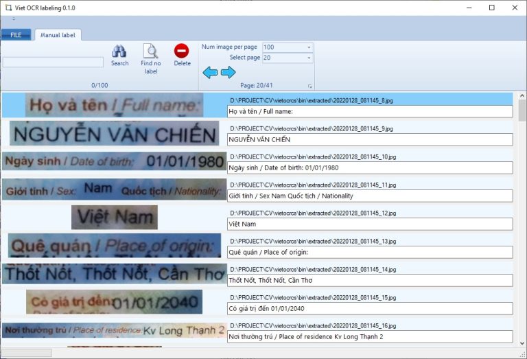 Hướng dẫn sử dụng tool đánh nhãn VietOCR Labeling - THỊ GIÁC MÁY TÍNH