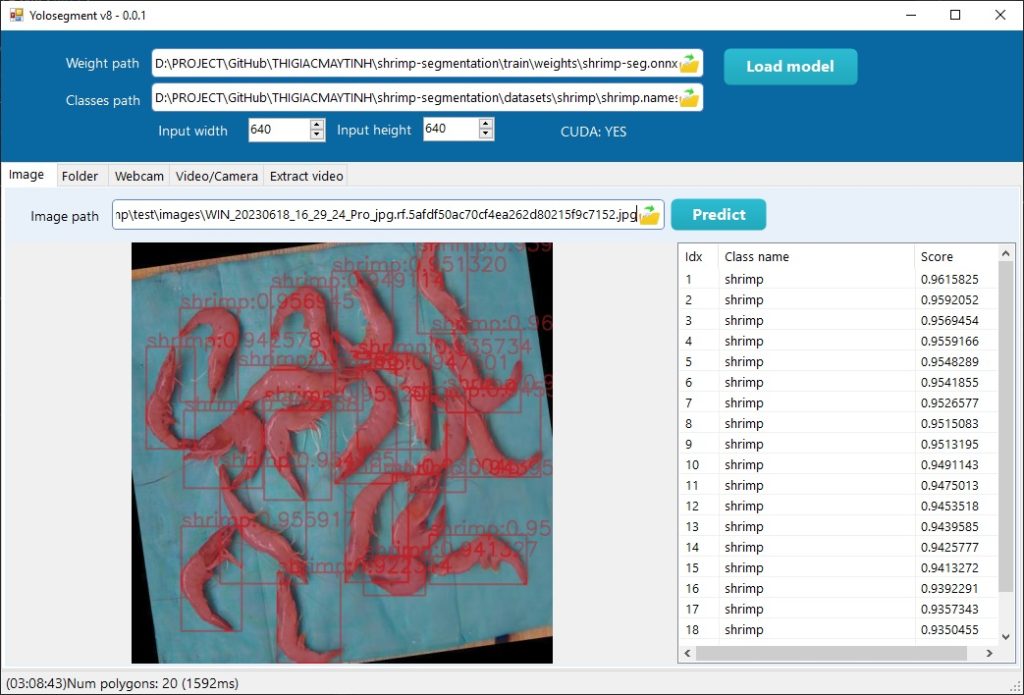 Hướng dẫn train custom model Instance Segmentation hình ảnh tôm bằng YOLO v8 - THỊ GIÁC MÁY TÍNH
